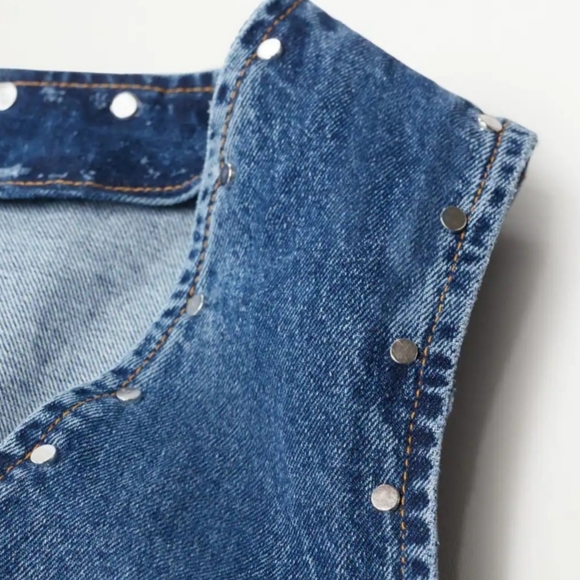 Mango | Jackets & Coats | Mango Western Relaxed Fit Silver Stud Trim ...